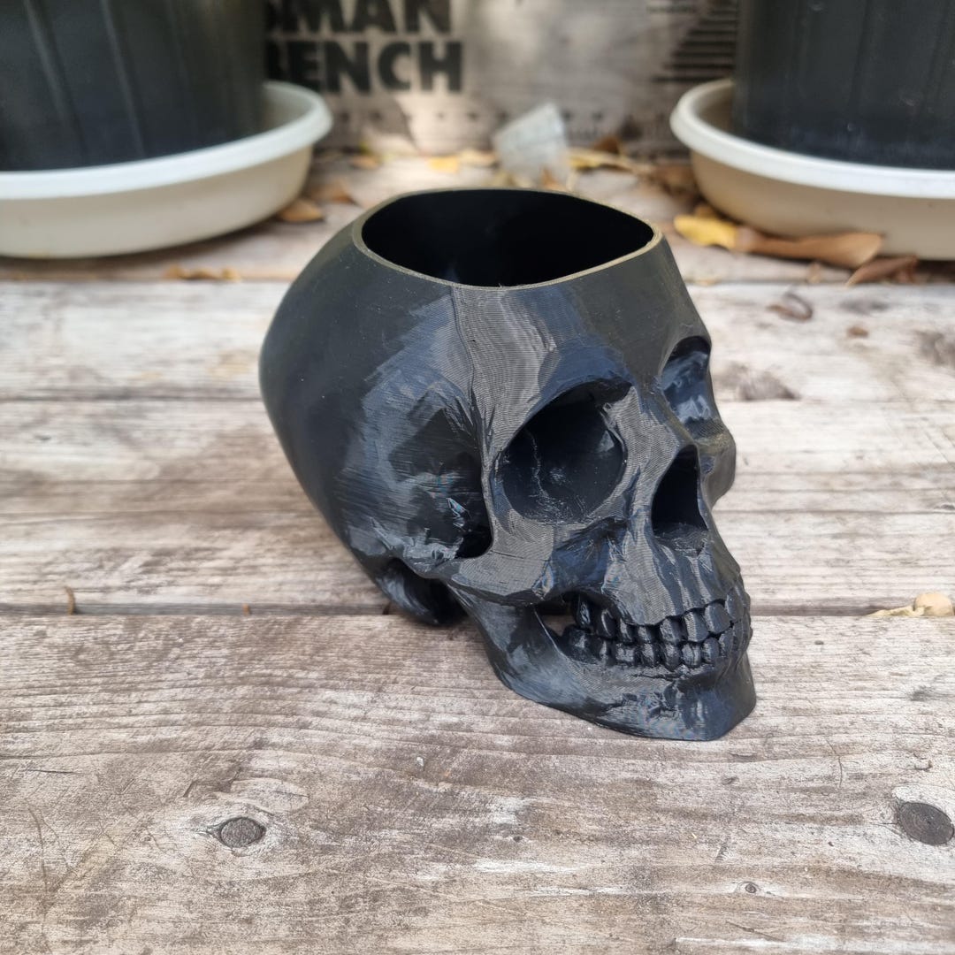 3d-printed Skull Planter - Edgy Home Decor - Etsy