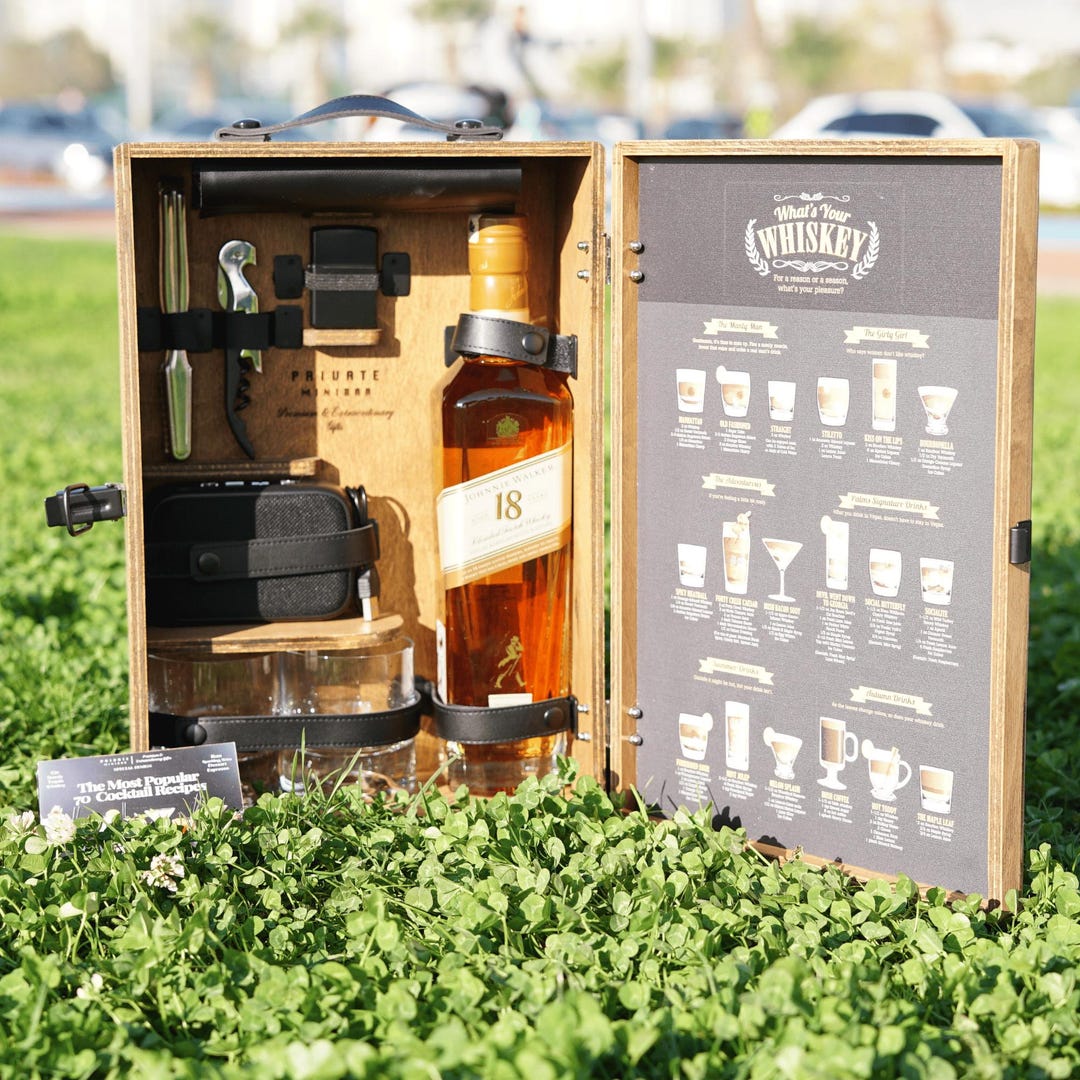 Personalized Whiskey Box, Engraved Minibar, Liquor Cabinet, Rustic ...