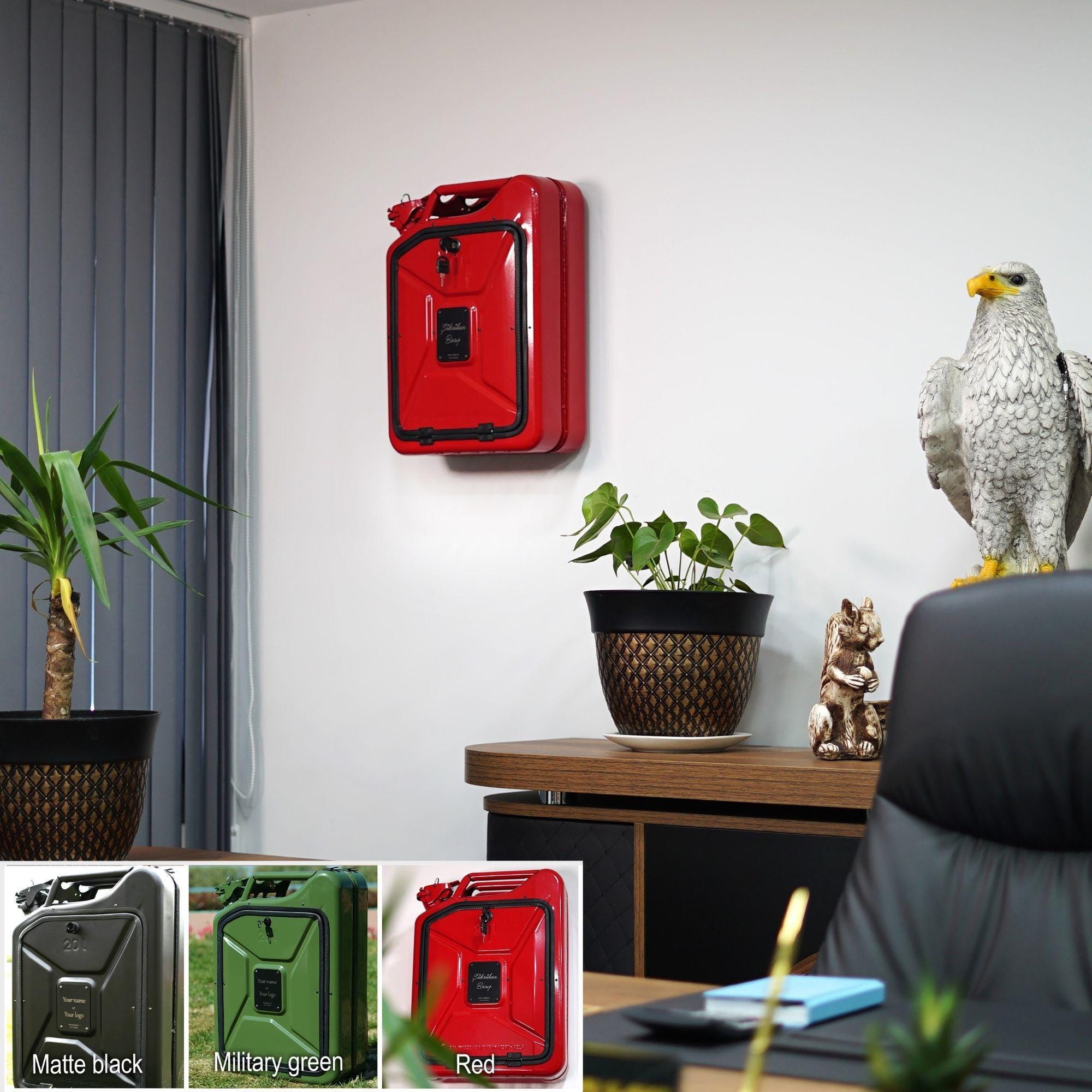 Custom Steel Jerry Can Minibar, Handmade Whiskey Concept, Wall Hang ...