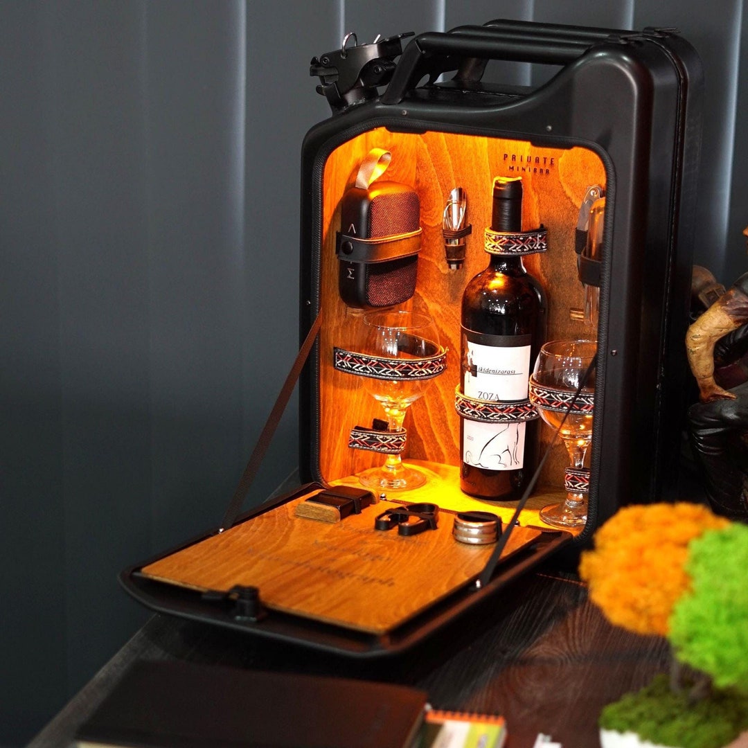 Handcrafted Custom Minibar, Unique Wine Box, Wall-mounted Jerry Can ...