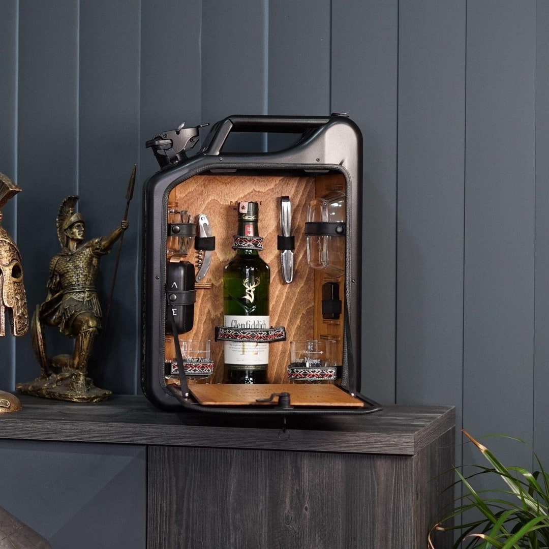 Custom Steel Jerry Can Minibar, Handmade Whiskey Concept, Wall Hang ...