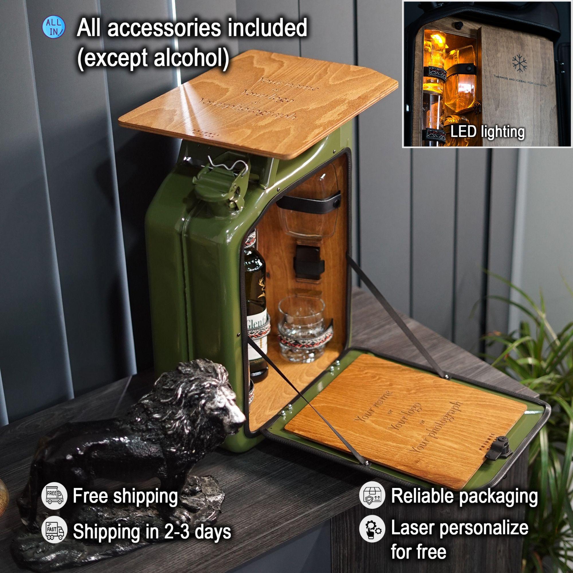 Custom Steel Jerry Can Minibar, Handmade Whiskey Concept, Wall Hang ...