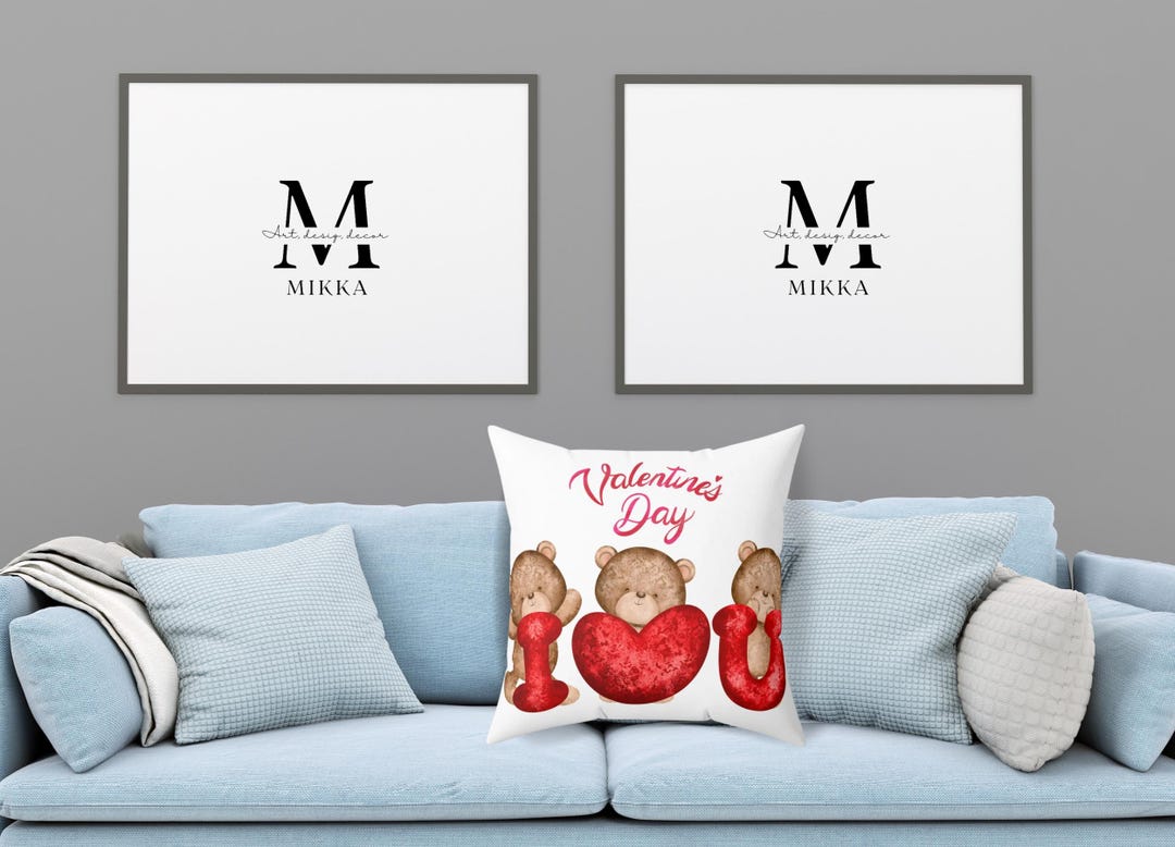 Valentine's Day Gift Pillow, Heart Design Decorative Cushion, Love ...