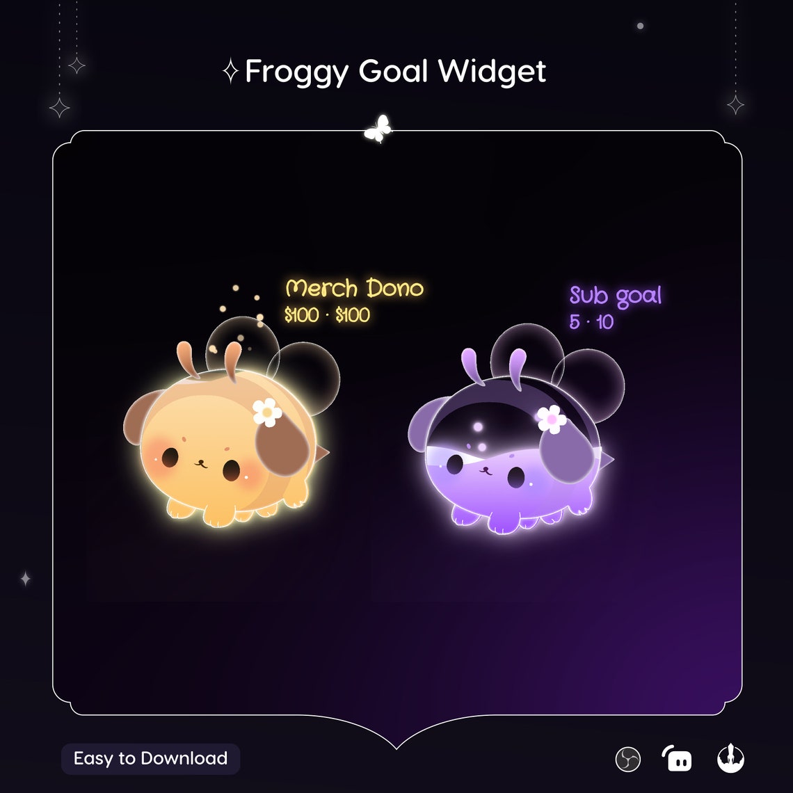 Stream Widget Cute Bee Goal Widget Editable Goal Widget for Twitch ...