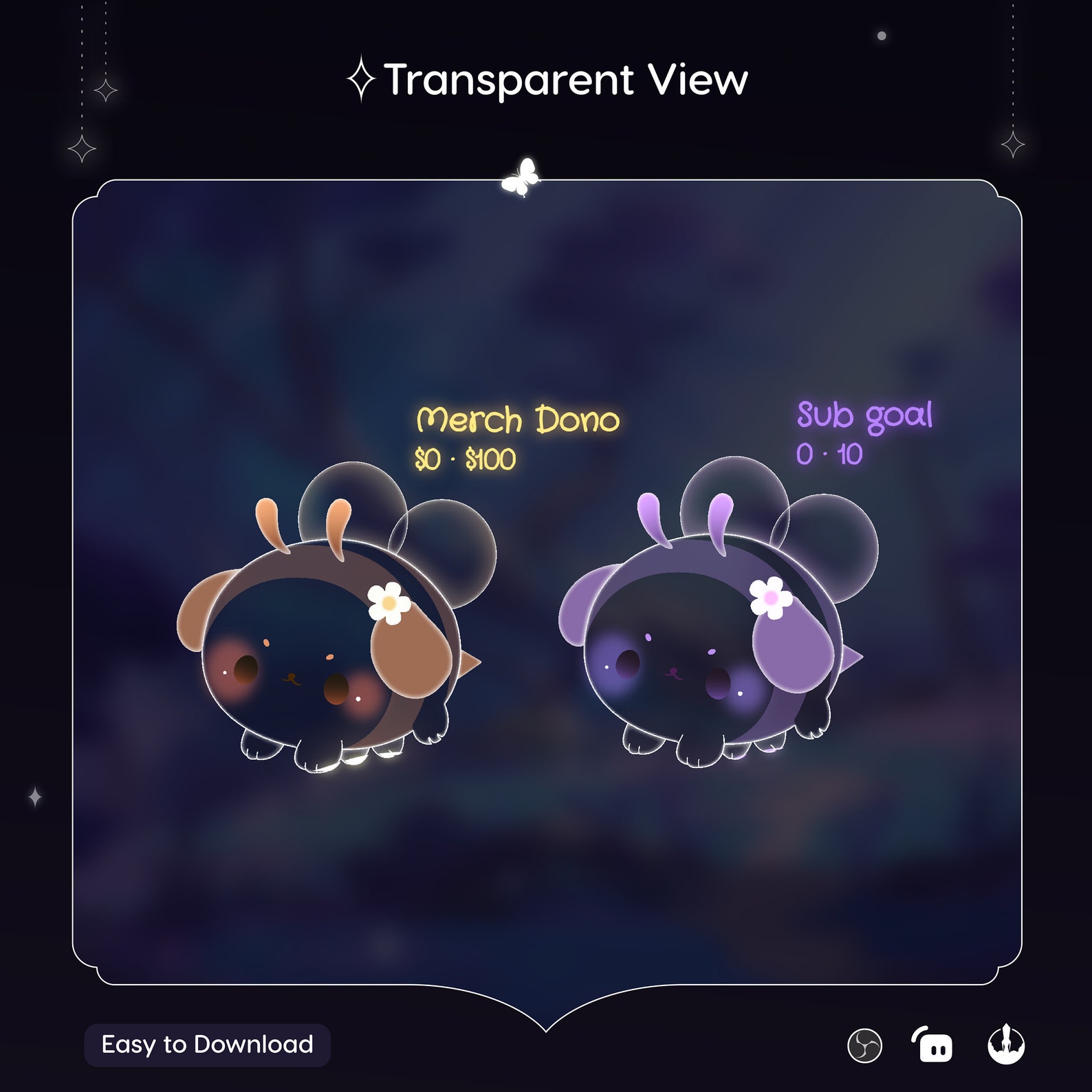 Stream Widget Cute Bee Goal Widget Editable Goal Widget for Twitch ...