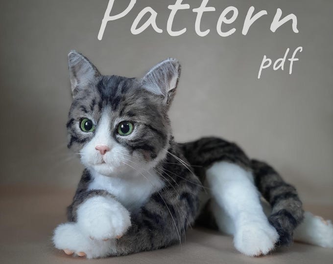 Pattern Realistic Cat, Stuffed Animal, Plush Toy - Etsy