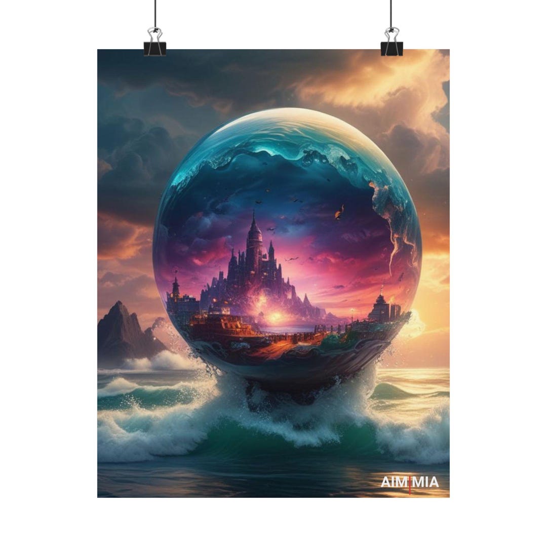 Majestic Orb Poster by AIMMIA, Minimalist Home Decor, Modern Art Print ...