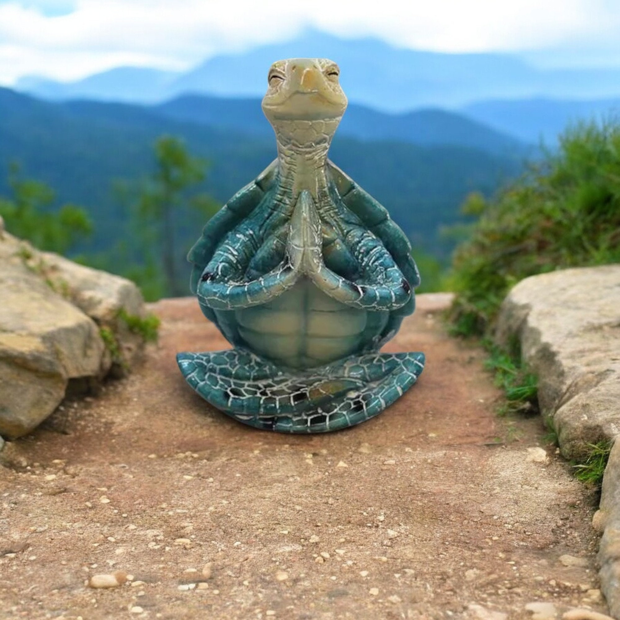 Zen Meditating Turtle Statue - Calming Anti-anxiety Decor | Peaceful ...