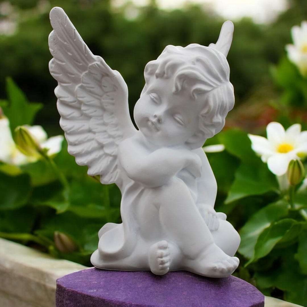Cute Baby Angel Statue Resin Sculpture Figure Ornament, Christmas Gift ...