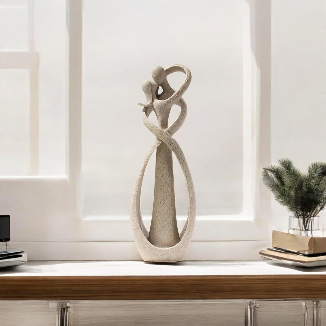 Couple Kissing Statue | Romantic Sandstone Resin Sculpture | Cute ...