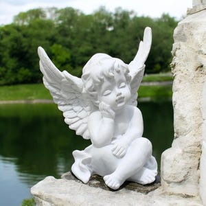 Cute Angel Statue Unique Angel Statue, Resin Artwork Craft, Elegant ...