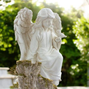 Hand Carved Small Praying Angel Statue | Spiritual Mini Angel Figurine ...
