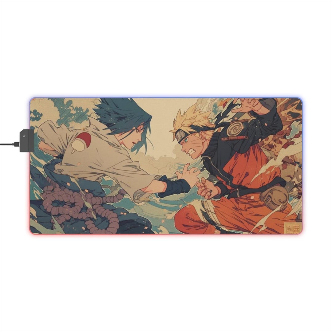 Naruto and Sasuke Mouse Pad, Anime Mouse Pad, Anime Desk Mat, LED ...
