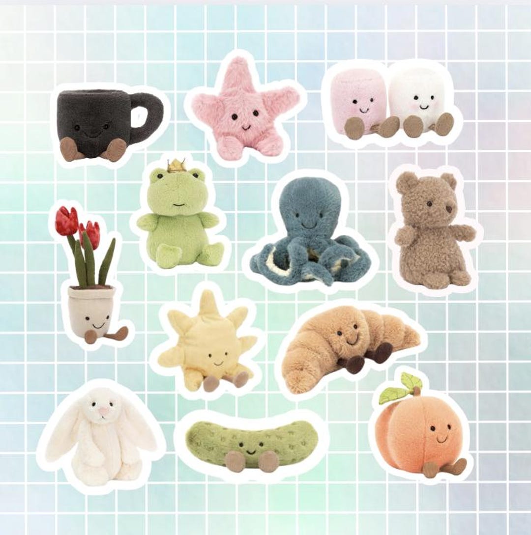 Jellycat Stickers Clipart PNG Digital Image Clip Art INSTANT Download ...