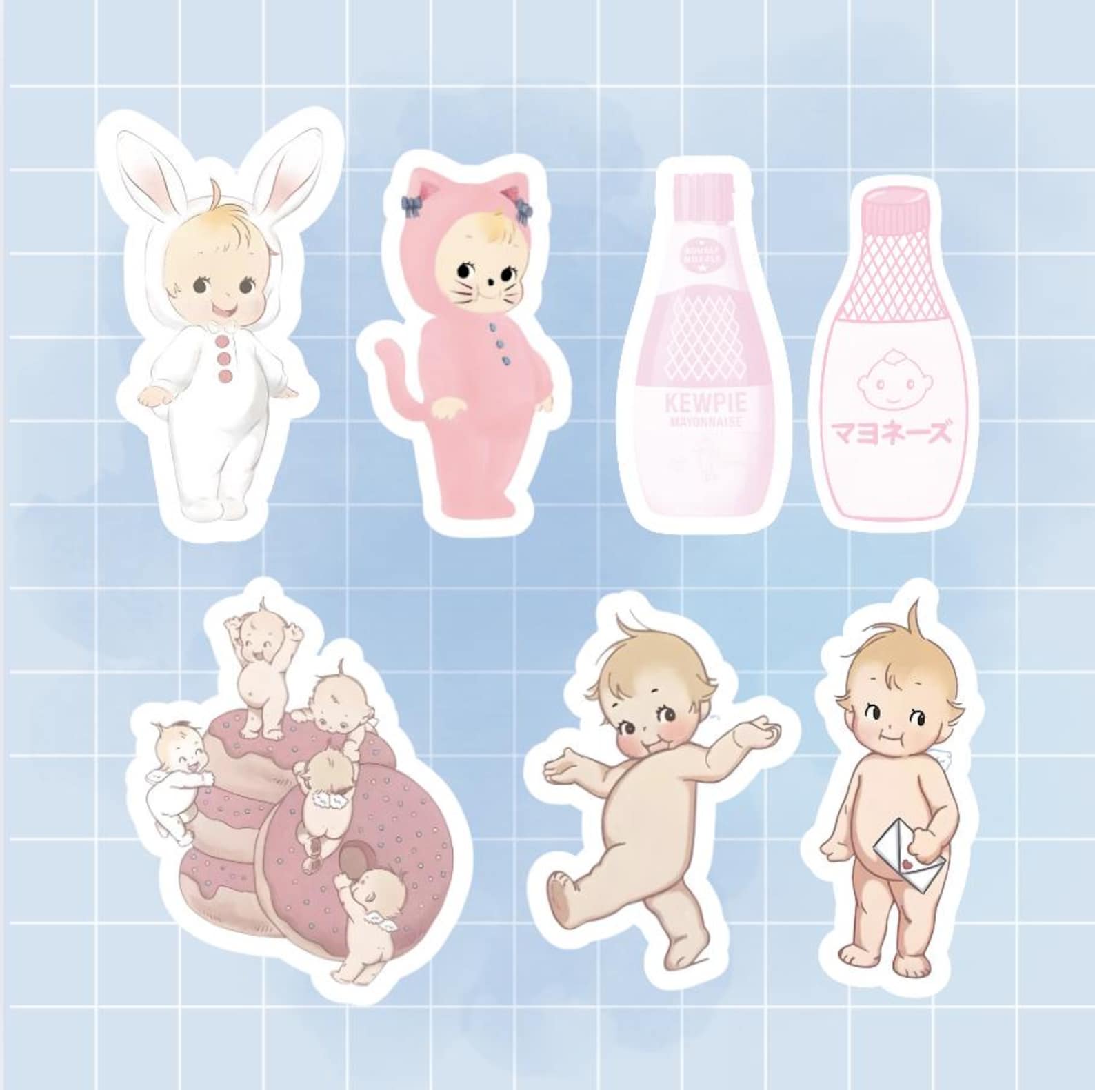 Kewpie Mayo Cherub Babies Stickers Clipart PNG Digital Image Clip Art ...