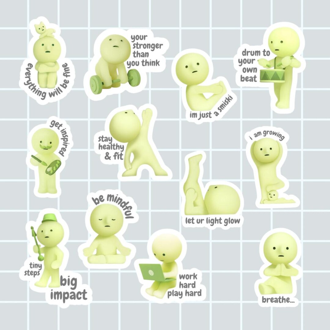 Smiski Affirmation Stickers/ T-shirt Prints: Inspirational Quote ...