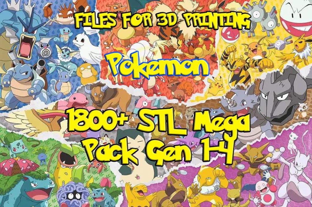 Over 1800 Pokémon 3D STL Files: Pikachu, Pokeball, Mega Trainers and ...