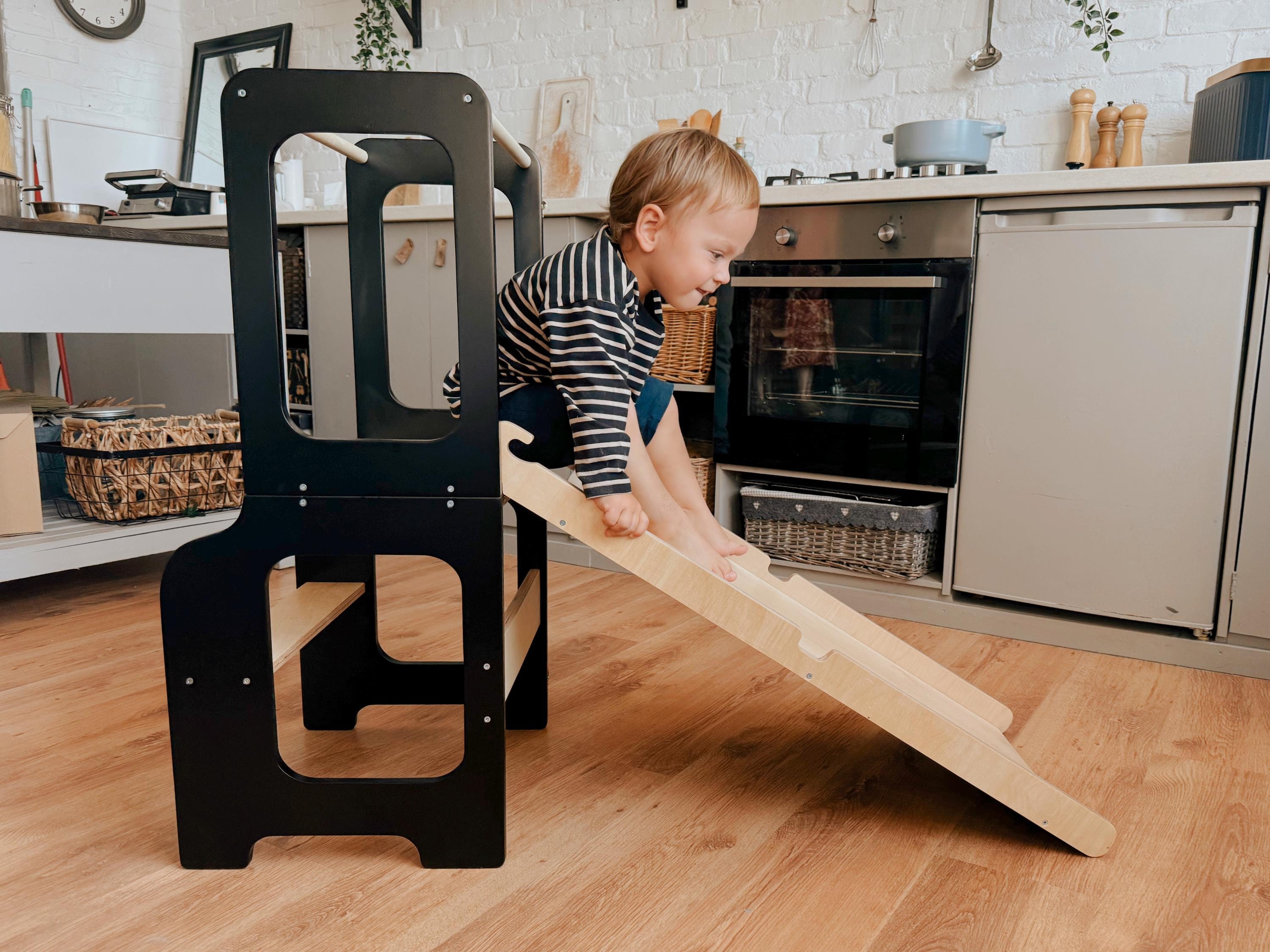 Foldable Toddler Tower and Table Blackboard Slide Wooden Toddler Step Stool for Kitchen Counter Montessori Child safe Step Stool Etsy