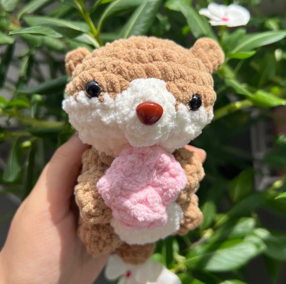 Handmade Crochet Baby Otter Holding Seashell Plushie Amigurumi Gift ...