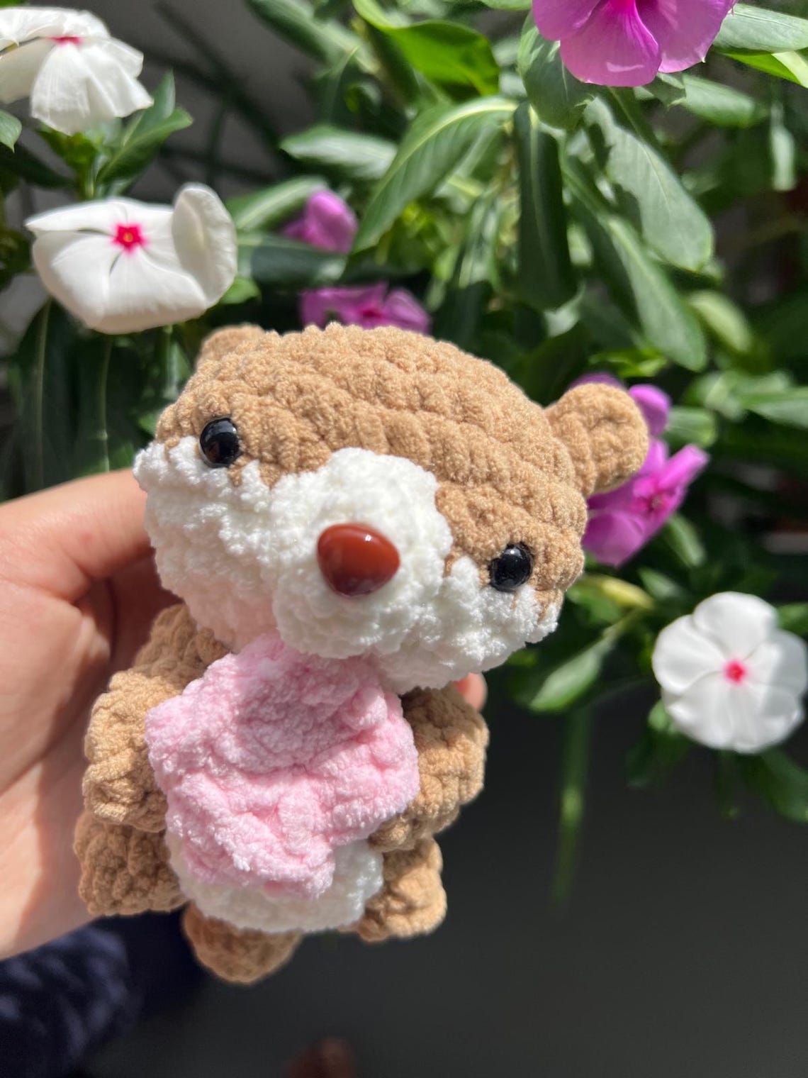 Handmade Crochet Baby Otter Holding Seashell Plushie Amigurumi Gift ...