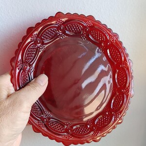 Vintage Avon Cape Cod Red Glass Dessert Plates 2 Ruby Glass in Box 1980 ...
