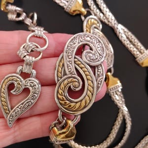 Vintage Brighton XL Silver Belt Bali Hai With Paisley Accents Double ...