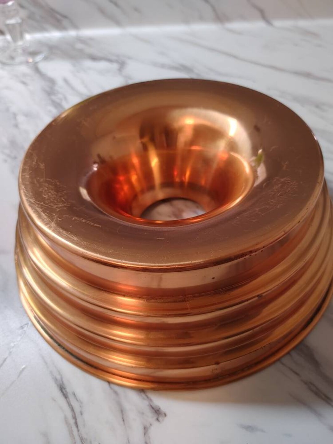 Vintage Copper Mold Round With Layers for Jello and Kitchen Decor ...