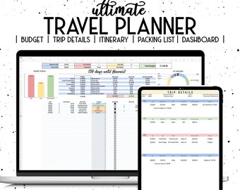 GOOGLE SHEETS TEMPLATE - Travel Google Sheet, Budget Spreadsheet ...