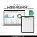 Easy Landscape Budget Spreadsheet Template - Etsy