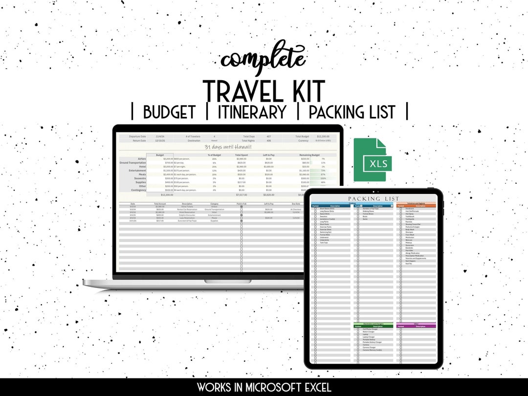 Vacation Budget Spreadsheet Template - Etsy