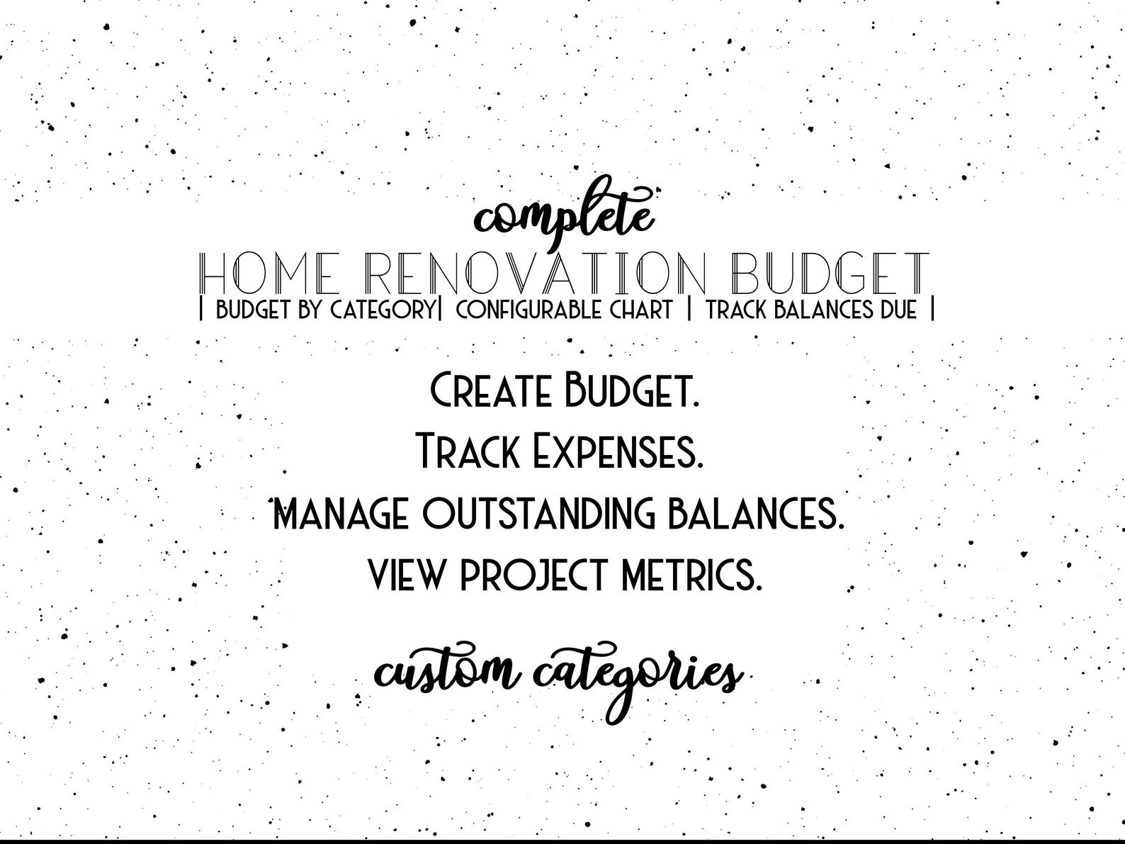 Easy Home Renovation Spreadsheet Template - Etsy