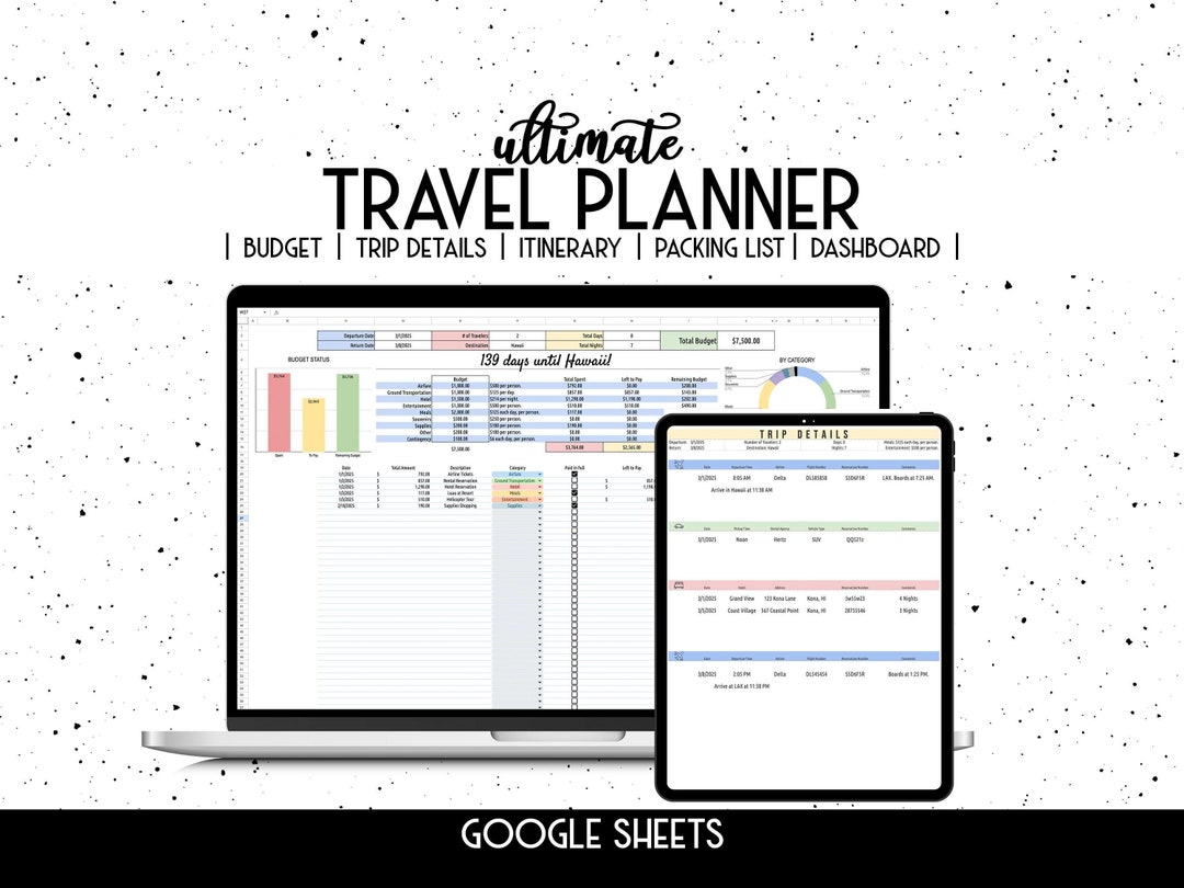 Vacation Budget Spreadsheet Template - Etsy