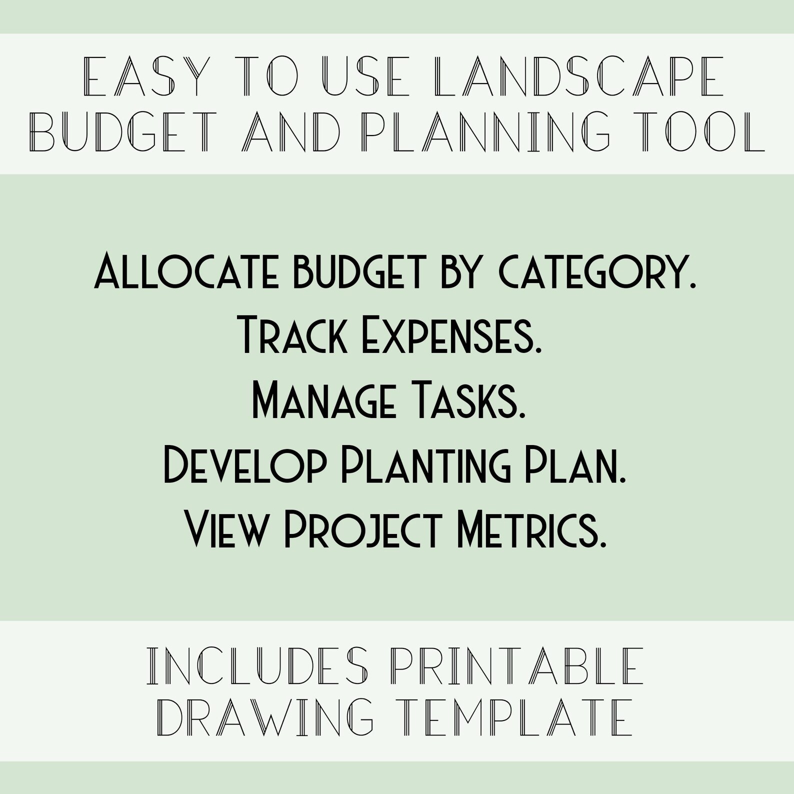 Easy Landscape Budget Spreadsheet Template - Etsy