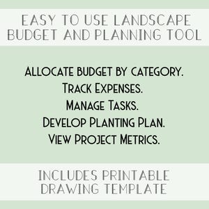 Easy Landscape Budget Spreadsheet Template - Etsy