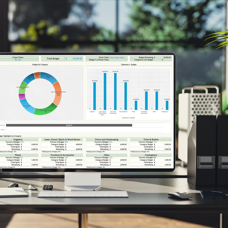 Easy Landscape Budget Plan Excel Template - Etsy