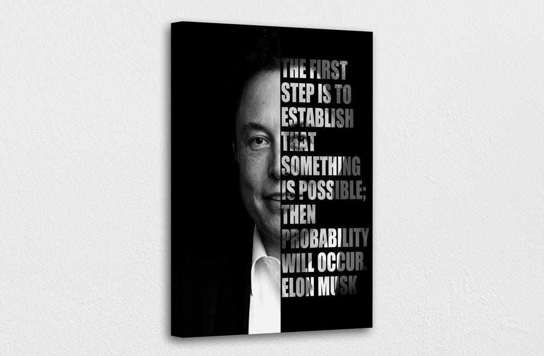 Elon Musk Art Canvas - Elon Musk Inspirational Quotes Art Canvas ...