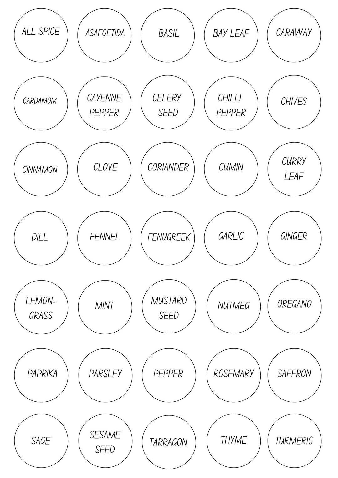 Herb and Spice Labels, 35 Printable Labels to Organise Your Kitchen in ...