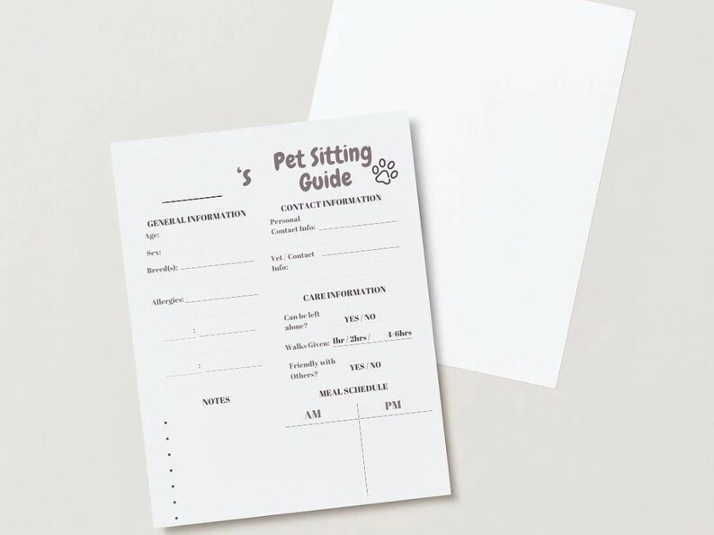 Pet Care Instruction Sheet | Printable 1 Page Instruction PDF | Animals ...