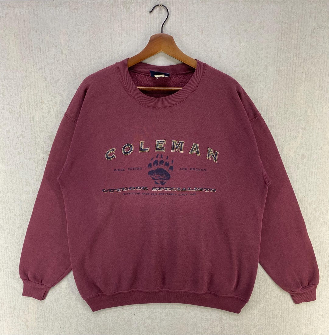 Vintage Coleman Outdoors Sweatshirt Made in USA Pullover Crewneck Size ...