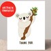 Thank You Card Pack, Koala Thanks Cards for Friend, Australia ...