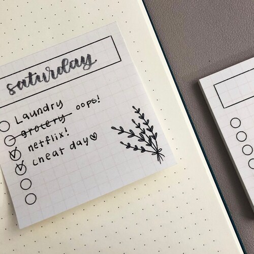 Minimalist to Do List Sticky Notes Flower Notes Kawaii - Etsy