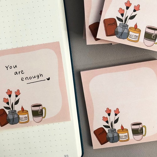 Coffee Sticky Notes Cute Notepads Kawaii Memopad - Etsy