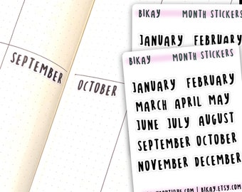 1538months of the Year Script Planner Stickers. - Etsy