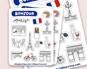 Paris Stickers - Etsy