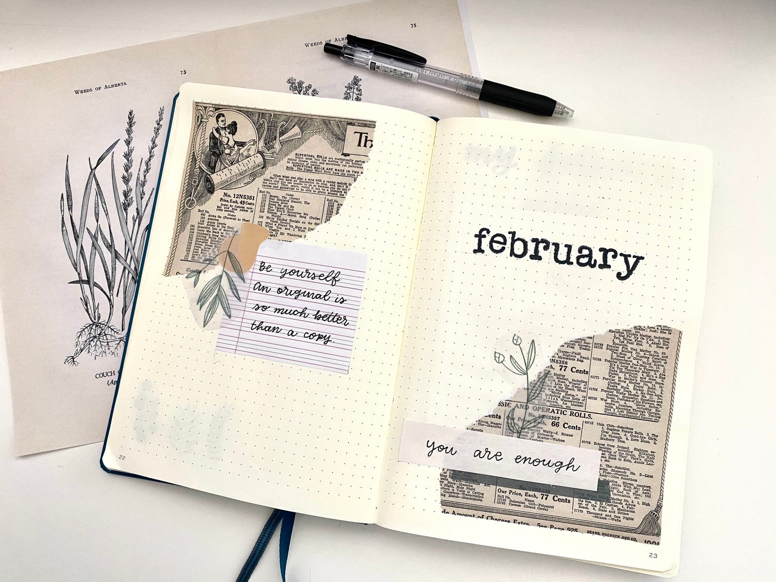 Vintage Self Love Monthly Journal Kit Aestetic and - Etsy Canada