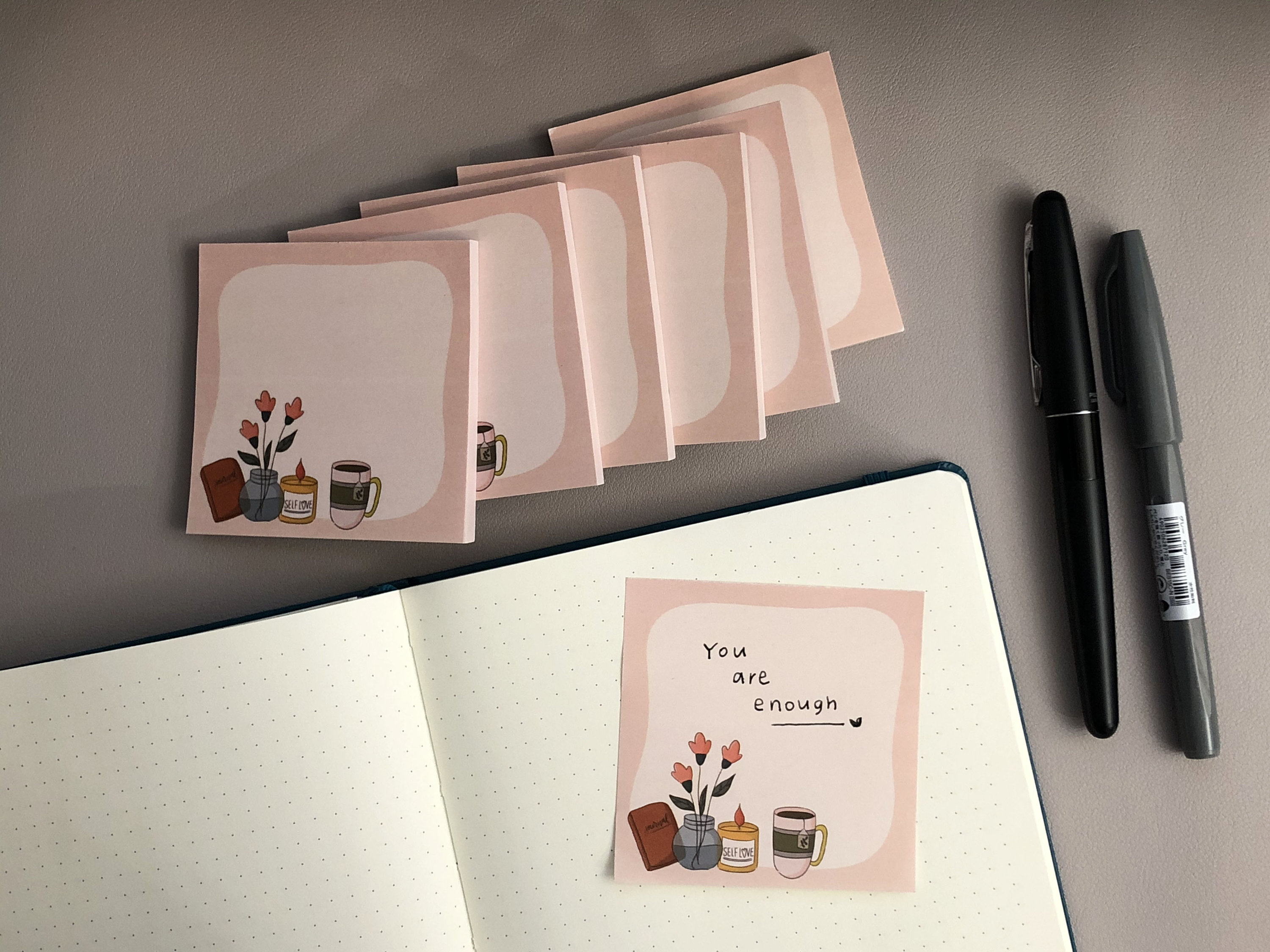 Cozy Self Love Sticky Notes Cute Notepad Kawaii Memopad | Etsy