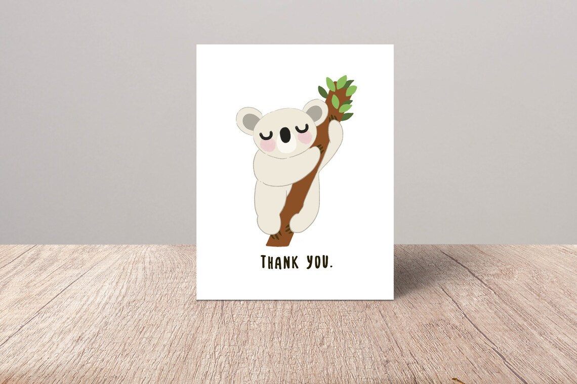 Thank You Card Pack, Koala Thanks Cards for Friend, Australia ...
