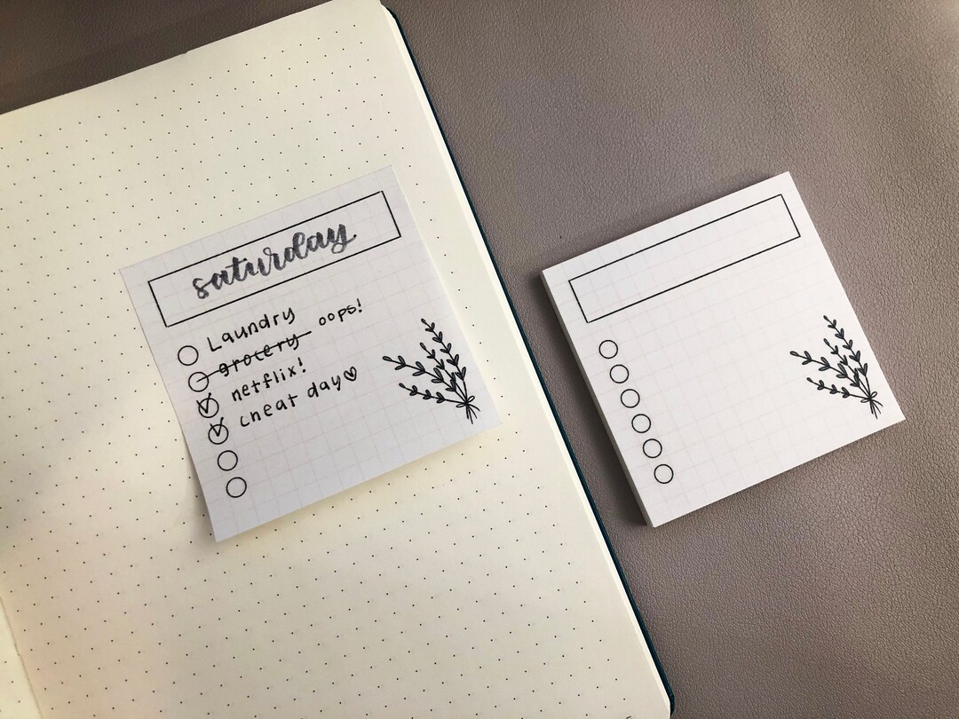 Minimalist to Do List Sticky Notes, Flower Notes, Kawaii Memopad - Etsy