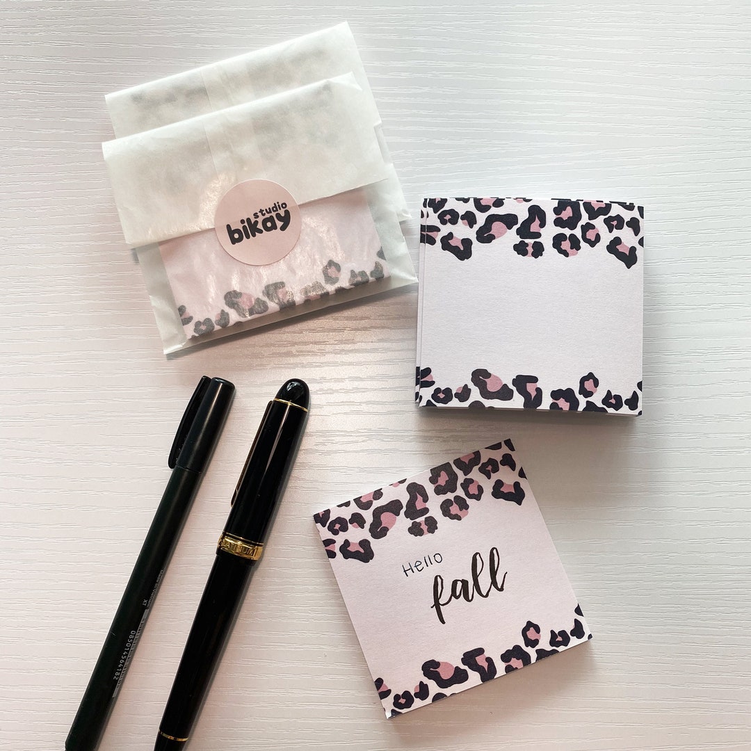 Leopard Print Sticky Notes, Animal Pattern Notes, Cute Stationery ...