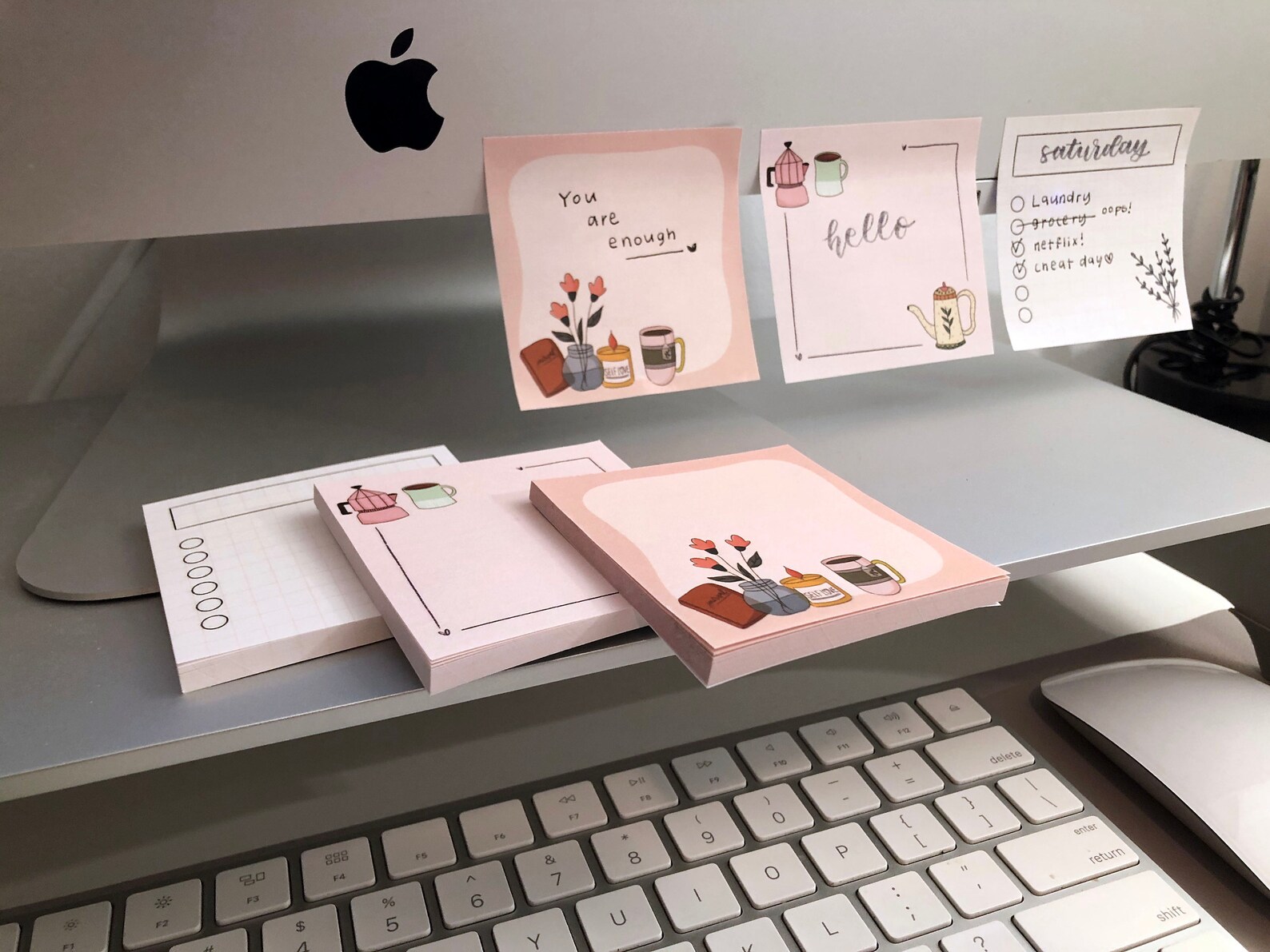 Cozy Self Love Sticky Notes, Cute Notepad, Kawaii Memopad - Etsy